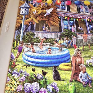 Backyard BBQ Puzzle, 1000 Piece Jigsaw, 4th of July Barbecue, White ...