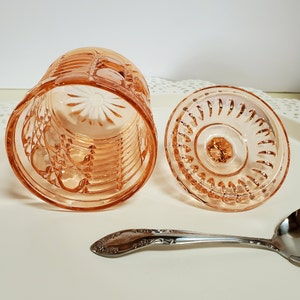 Boxed Jelly Jam Jar Set, Indiana Glass Peach Ballad Jar With Cover and ...