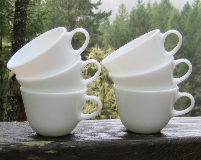Set of Six White Milk Glass Pyrex Cups - Etsy