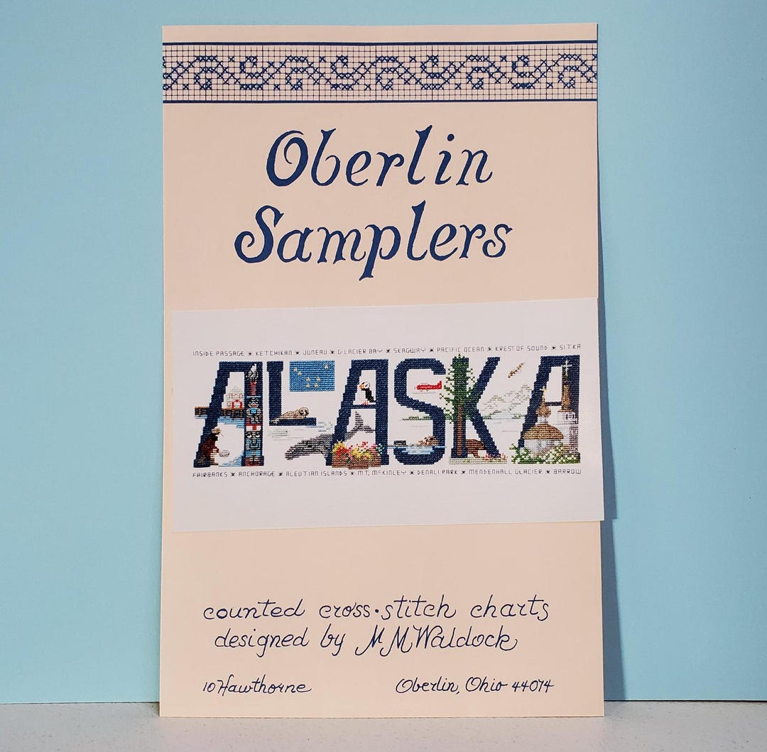 Alaska, Counted Cross Stitch Pattern, Oberlin Samplers, Letters, 1993 ...