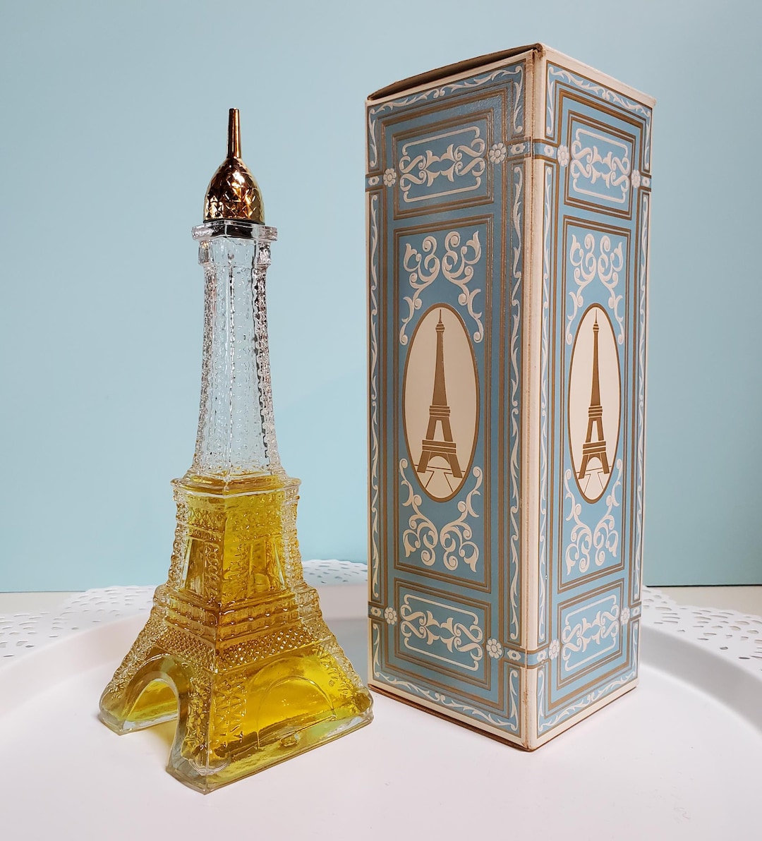 Avon Eiffel Tower in Original Box, Bottle Decanter, Topaz Cologne ...