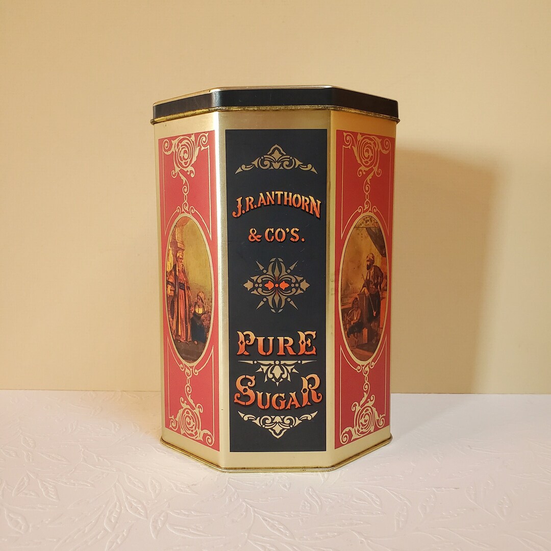Sugar Metal Storage Tin, Unity Mills N.Y. Pure Sugar Canister ...