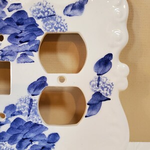 Ceramic Light Switch Cover, Blue White Floral, Hand Painted Oak Hill ...