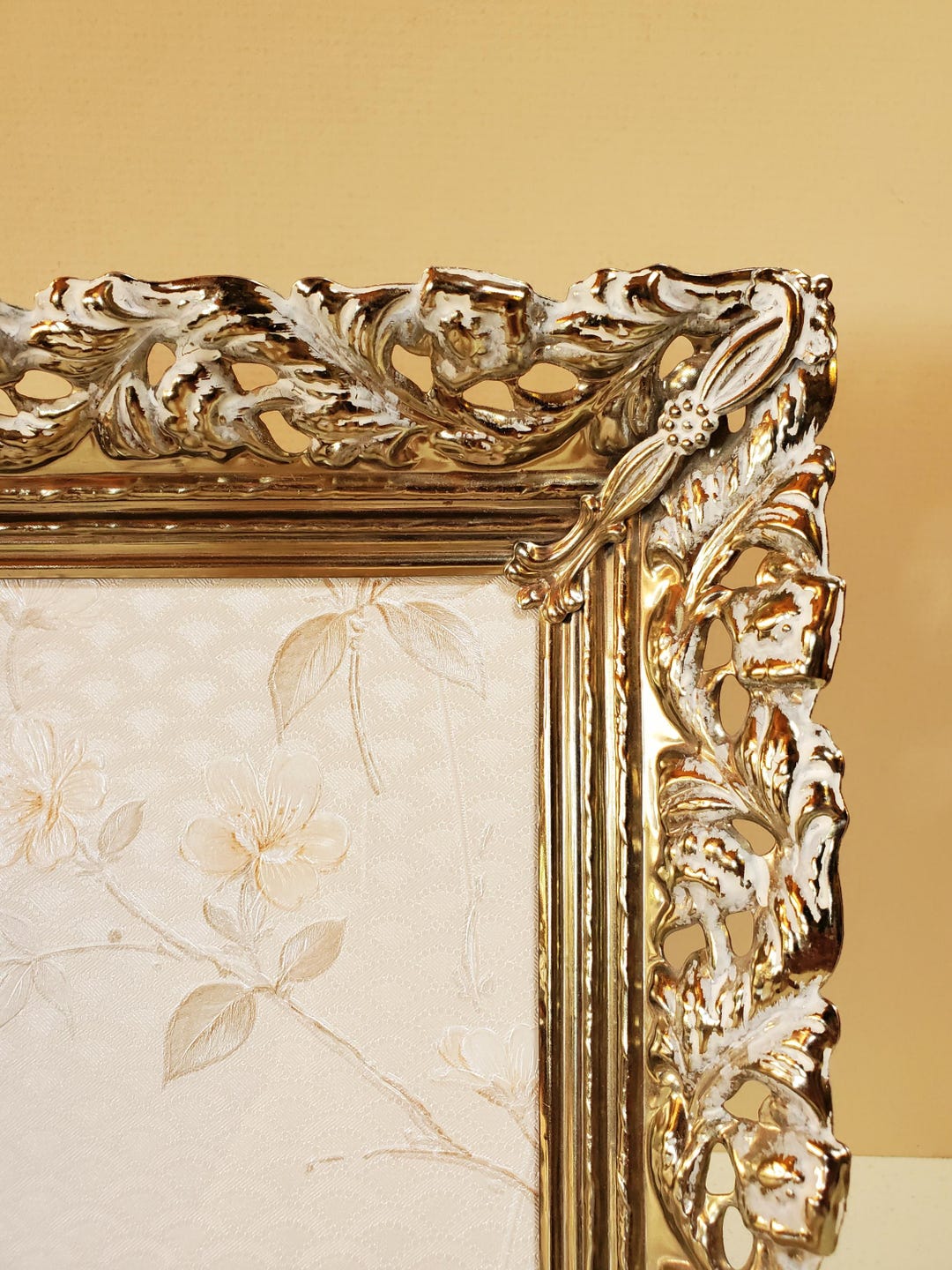 Holds 5 X 7 Photo, Gold Tone Filigree Picture Frame, Ornate Floral ...