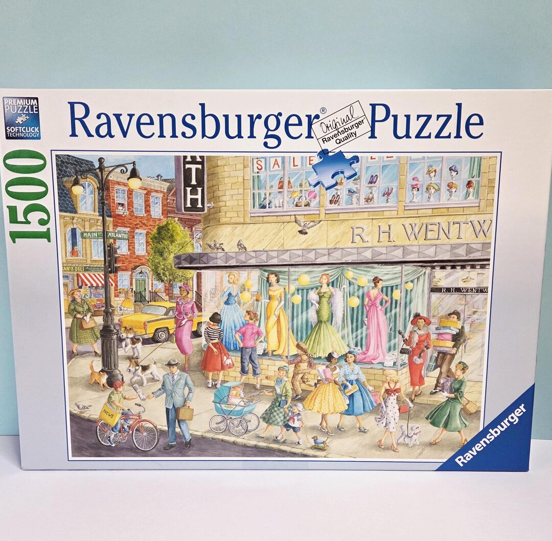 Sidewalk Fashion Puzzle, 1500 Piece Jigsaw by Ravensburger, 1950's ...