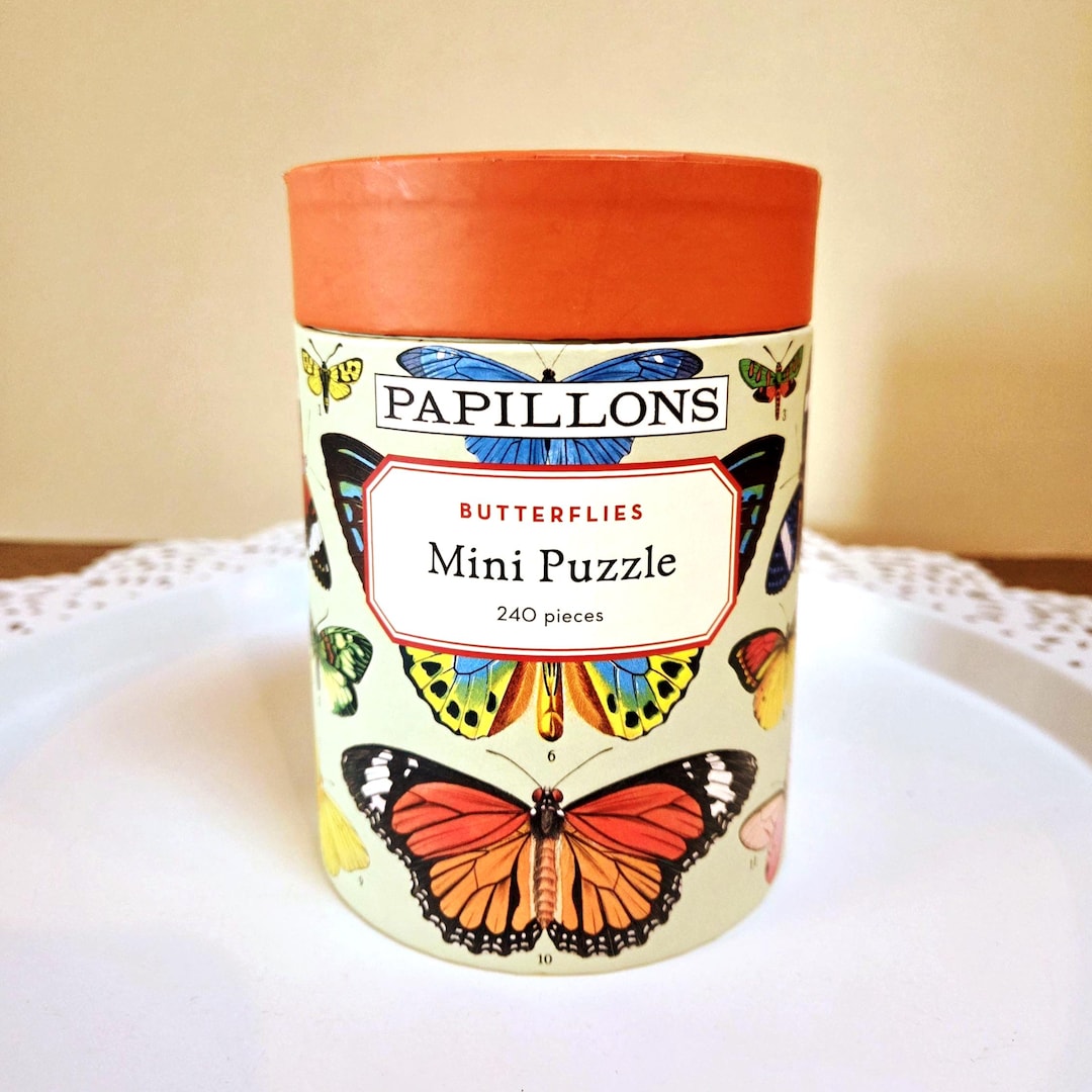 Butterfly Puzzle, Mini 240 Jigsaw Pieces, Cavallini Co., Papillons, PRE ...