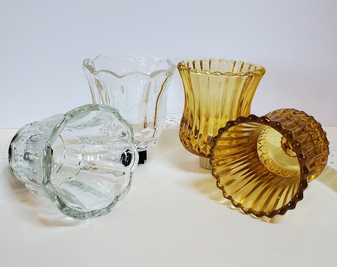 Choose One Set of Votive Candle Holders, Insert Cups, Gold Light Amber ...