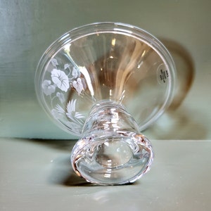 Avon Hummingbird Candlestick Holder, Clear Lead Crystal Glass, Frosted ...