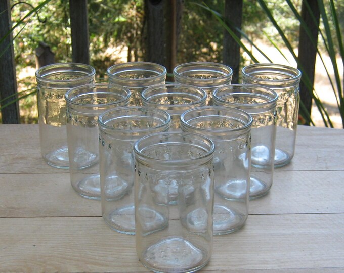 Set of 10 Jelly Jar Glasses With Stars - Etsy