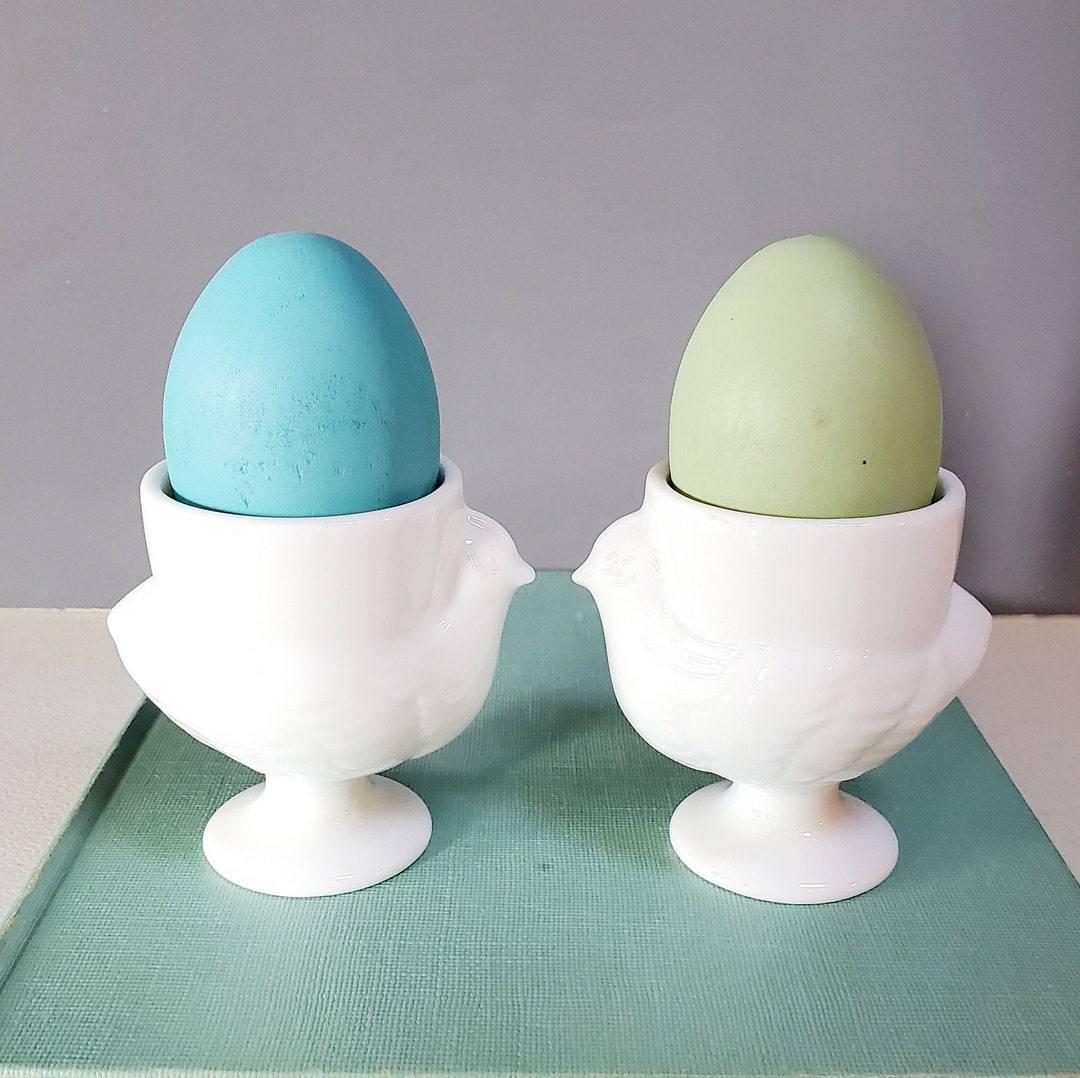 Chick Egg Cups, White Chickens, Easter Decor, Set of Two Oak Hill ...