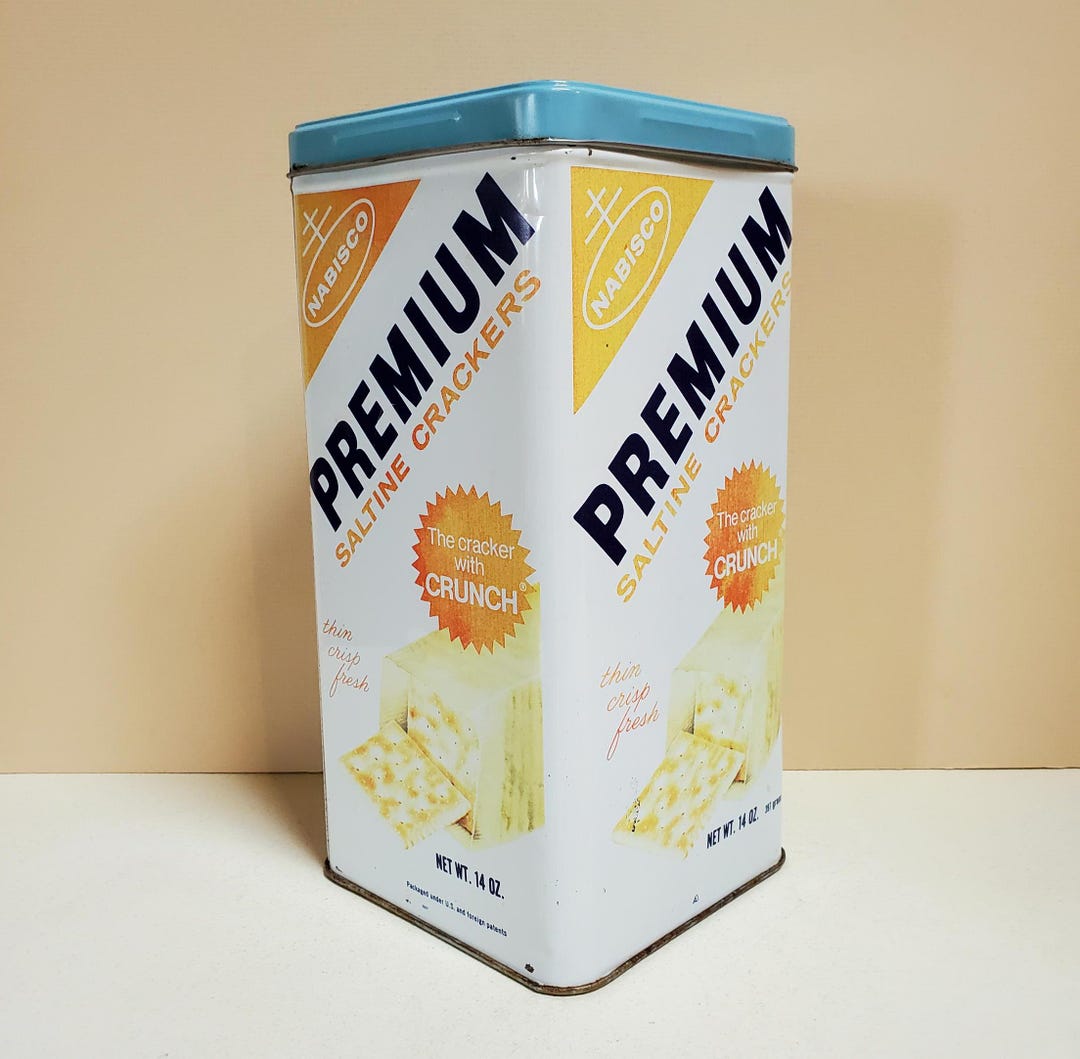 Rustic 1969 Premium Saltine Crackers Metal Storage Tin, Nabisco Food ...