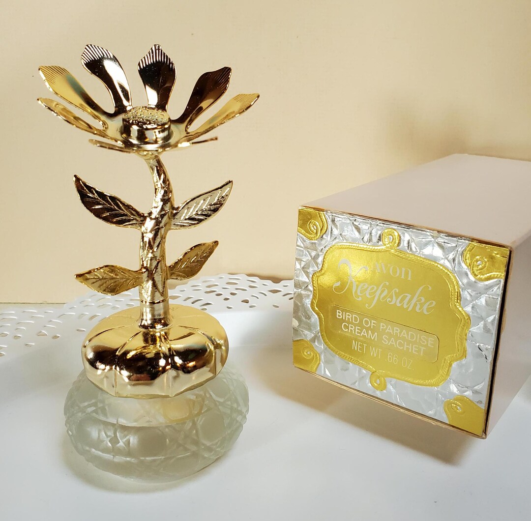 Avon Keepsake Jar With Original Box, Bird of Paradise Cream Sachet ...