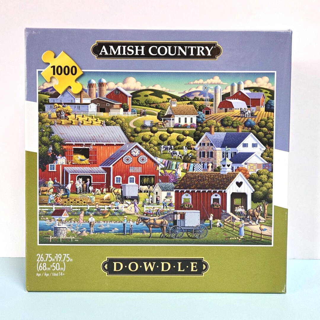 Amish Country 1000 Pieces Jigsaw Puzzle, Dowdle Folk Art, Farms and ...