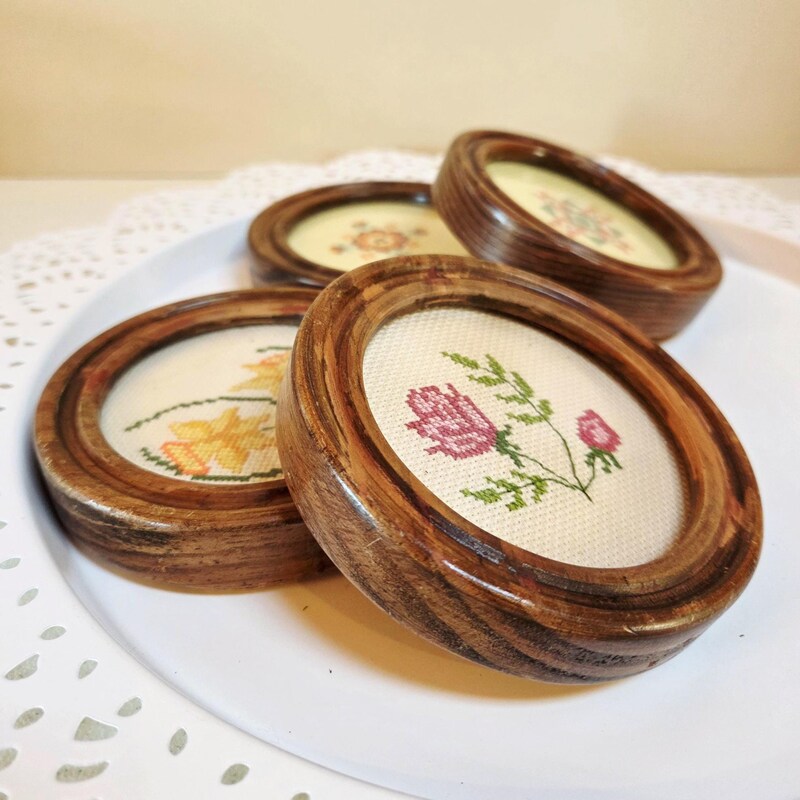 Cross Stitch Coaster - Etsy