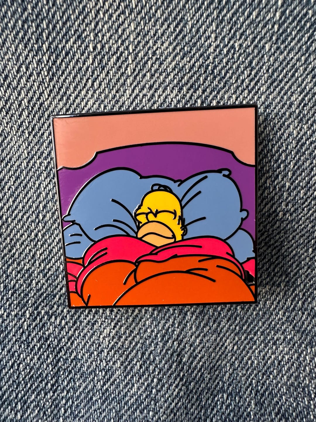 Homer Simpson Sleeping in Bed Meme Hard Enamel Pin - Etsy