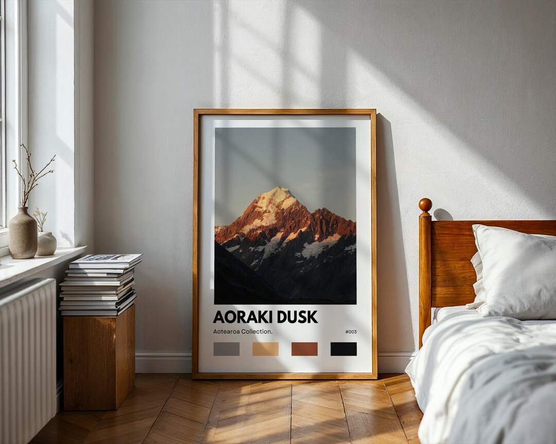 Mount Cook Sunset, Aoraki Print NZ, New Zealand Mountains, Mountain Dusk Art, South Island Photo ...