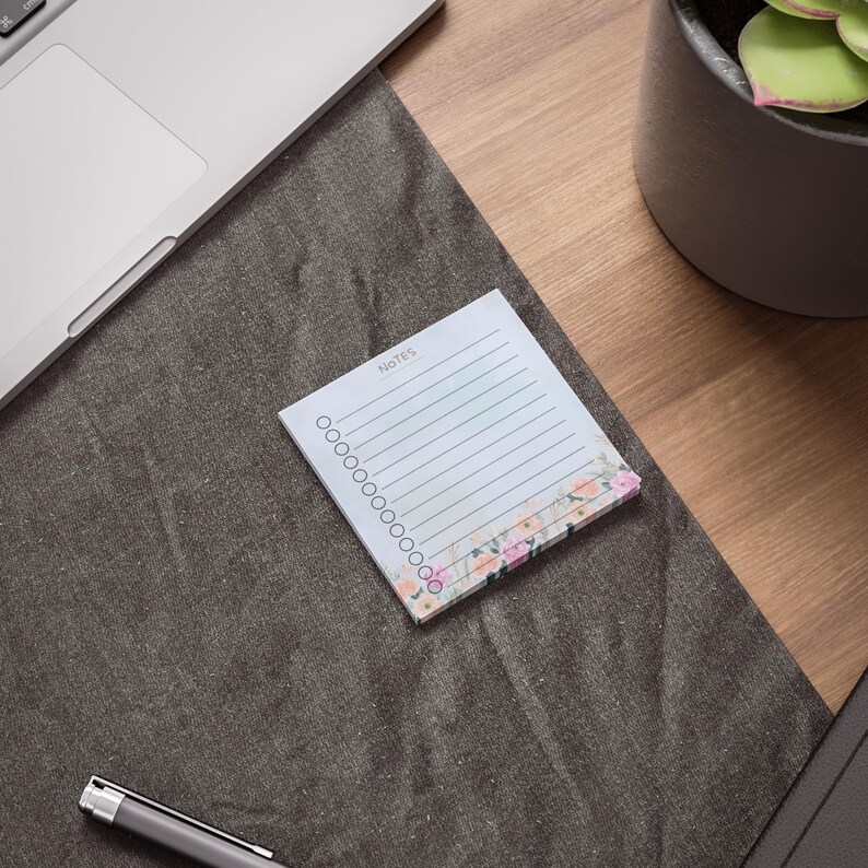 Floral Printable Notepad Template: 3x3 Memo Pads (PNG & PDF Digital ...