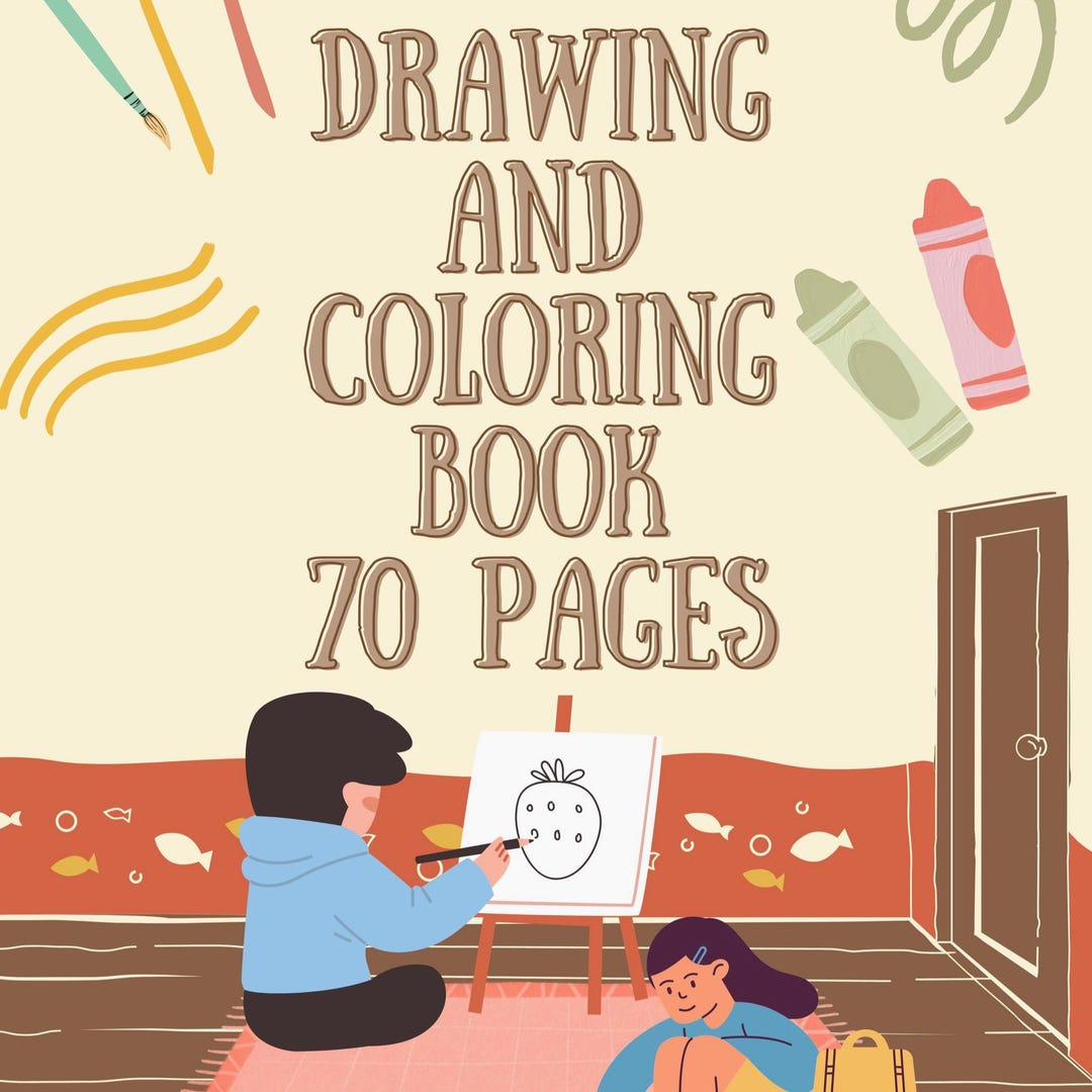 70 Pages Drawing Book for Kids | Printable Sketchbook | Digital ...