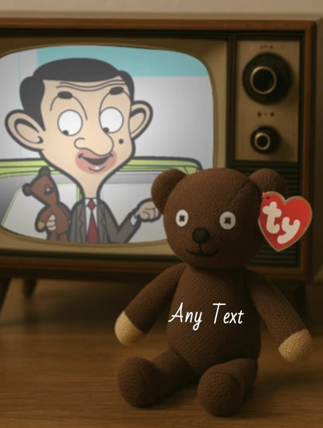 Personalised Mr. Bean Teddy Bear in Shirt & Tie – Iconic Soft Plush Toy ...