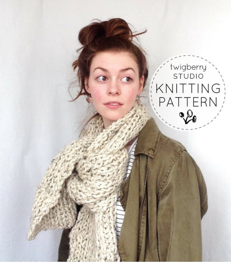 Knitting PATTERN Scarf, Knit Infinity Scarf Pattern, Knitted Scarf ...