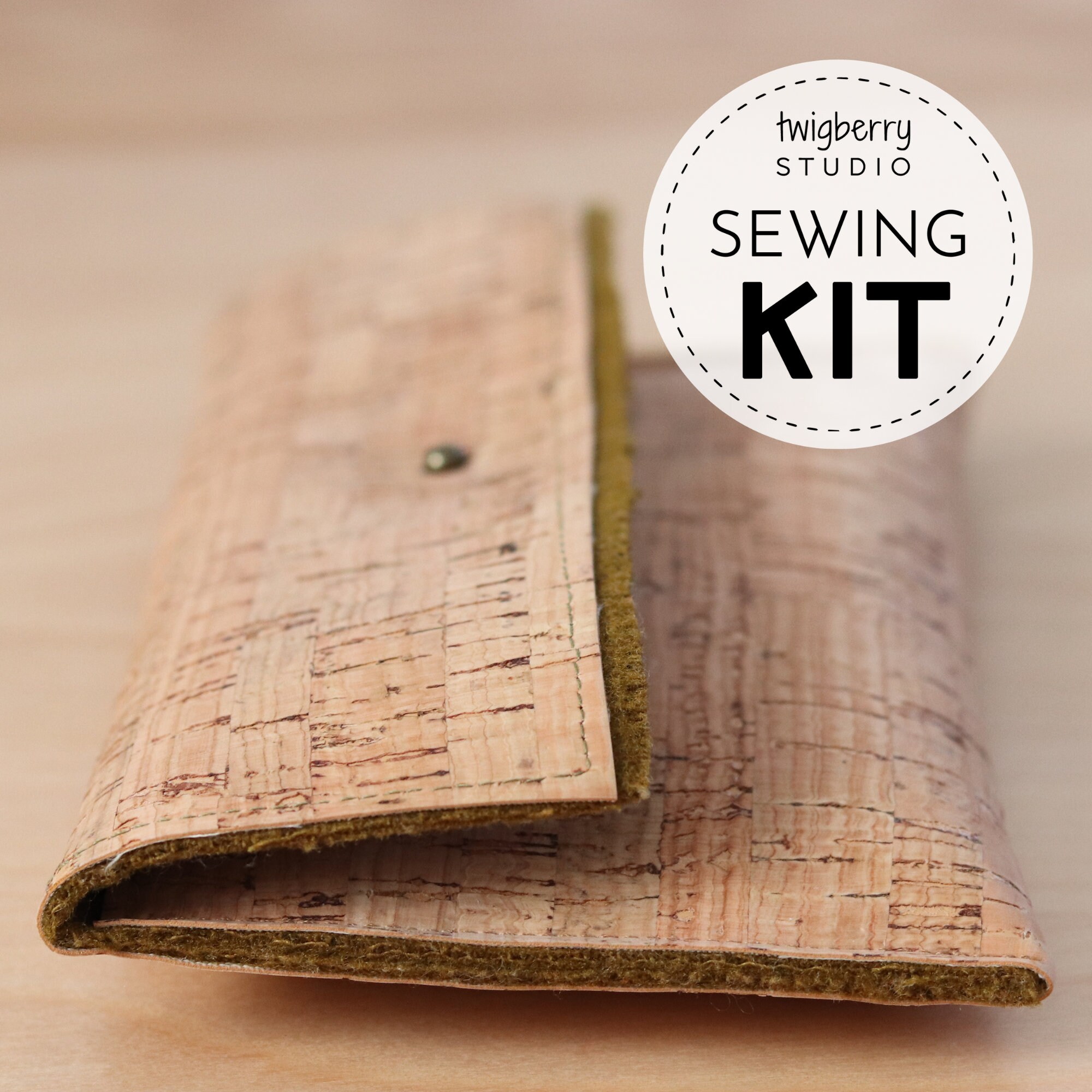 Cork Pouch SEWING KIT, Beginner Cork Wallet Sewing Kit, Modern Sewing ...