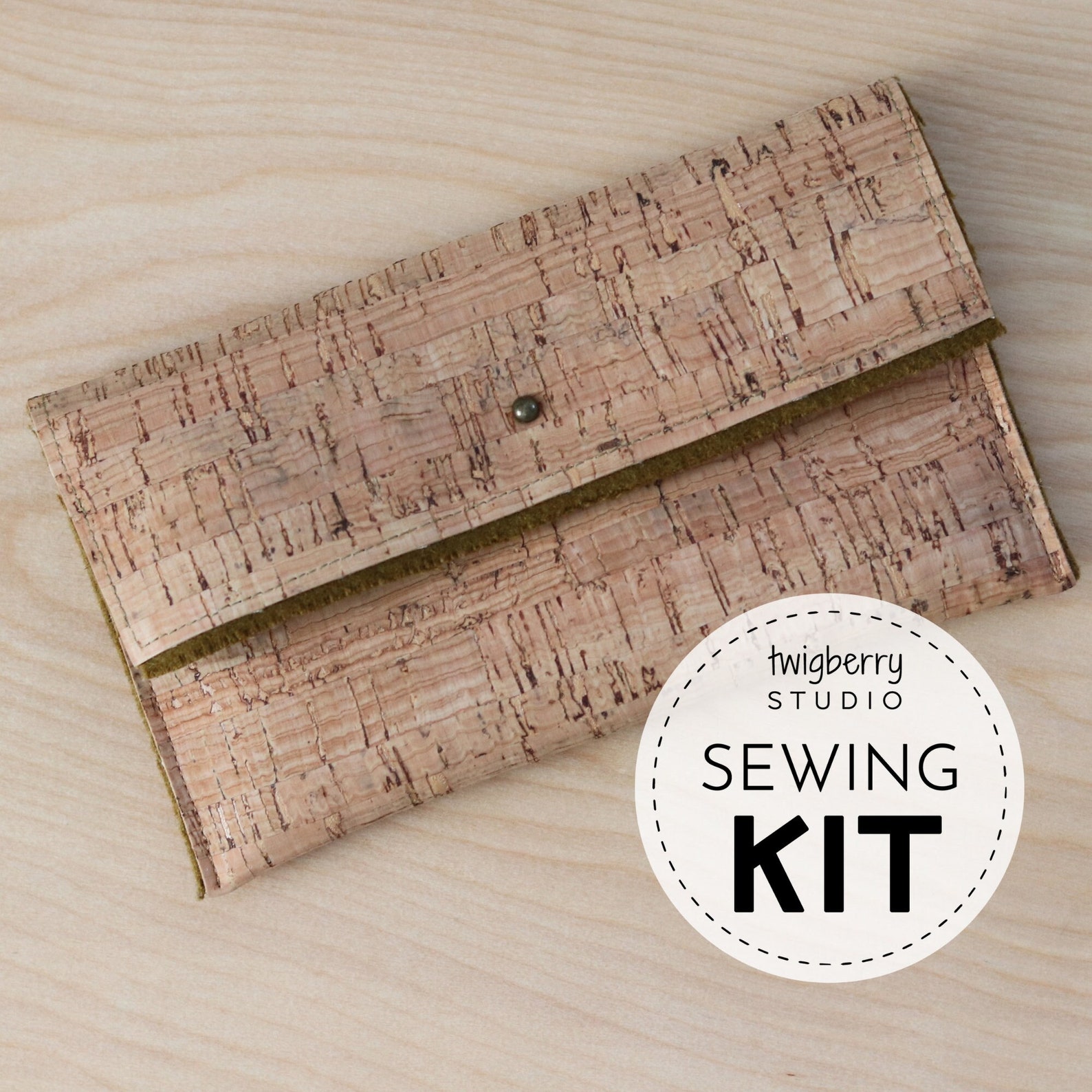 Cork Pouch SEWING KIT, Beginner Cork Wallet Sewing Kit, Modern Sewing ...