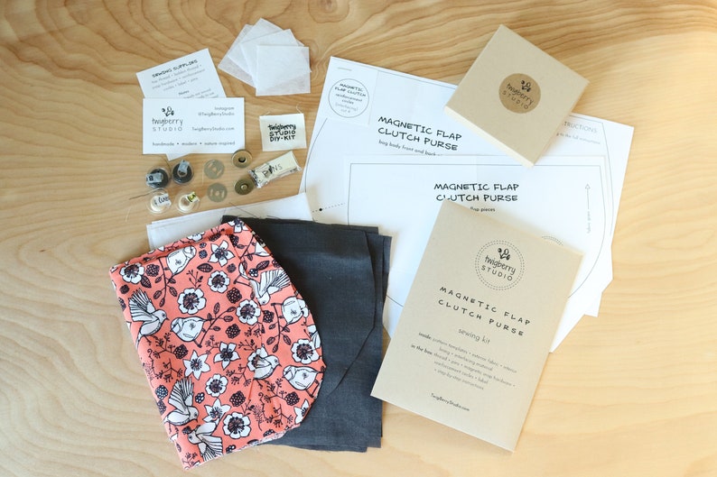 Beginner Purse SEWING KIT, Simple Sewing Kit, Clutch Sewing Kit, Easy ...
