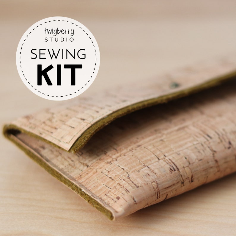 Cork Pouch SEWING KIT, Beginner Cork Wallet Sewing Kit, Modern Sewing ...