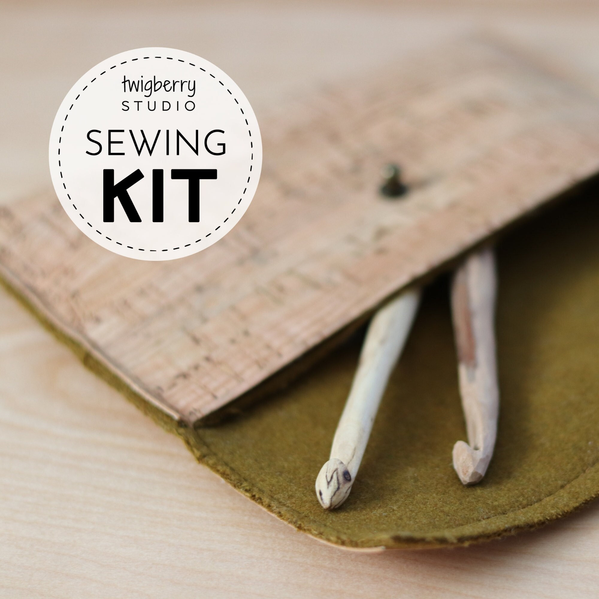 Cork Pouch SEWING KIT, Beginner Cork Wallet Sewing Kit, Modern Sewing ...