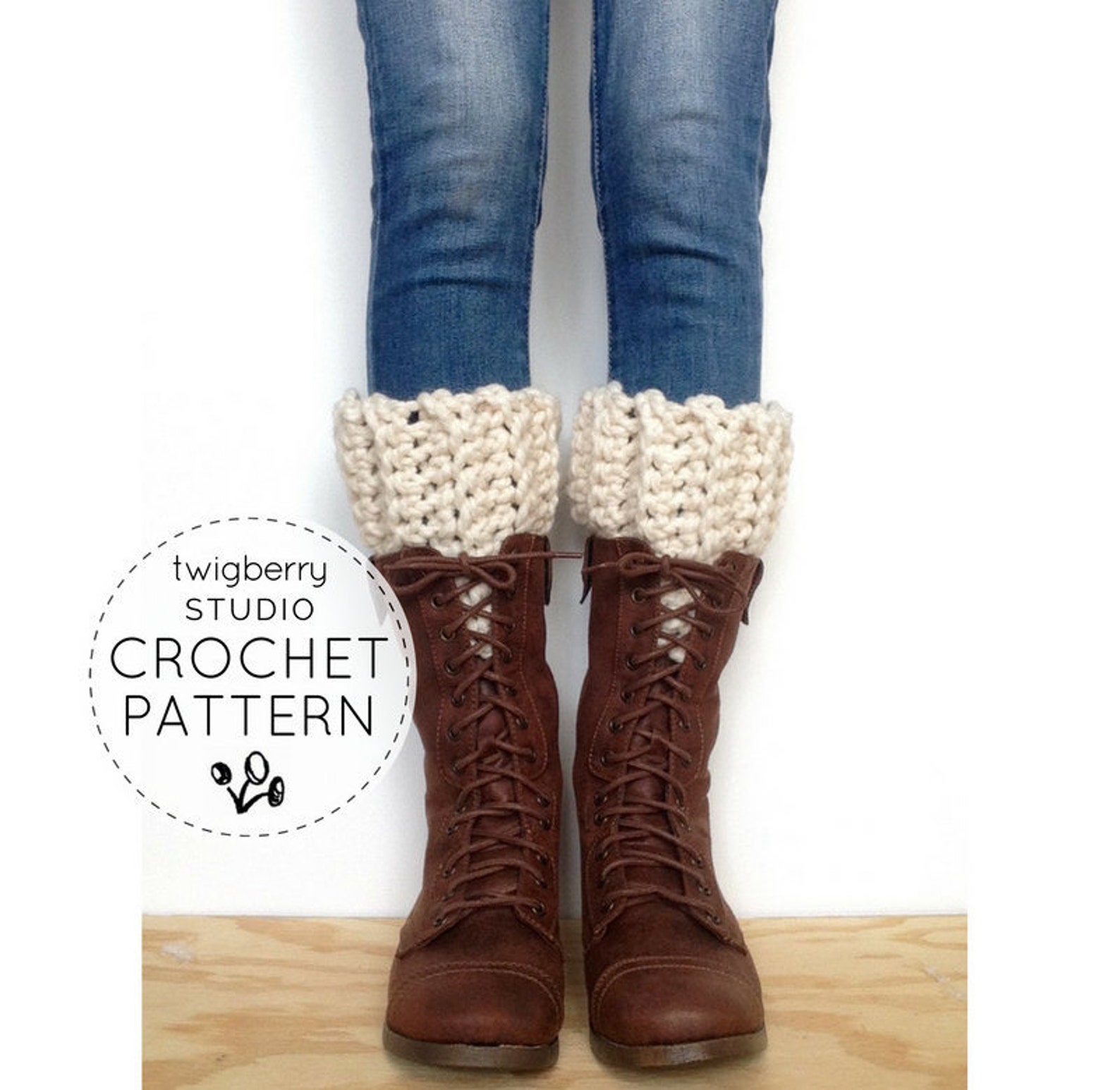 Crochet Boot Cuffs PATTERN, Chunky Boot Cuff Pattern, Crochet Ribbed ...