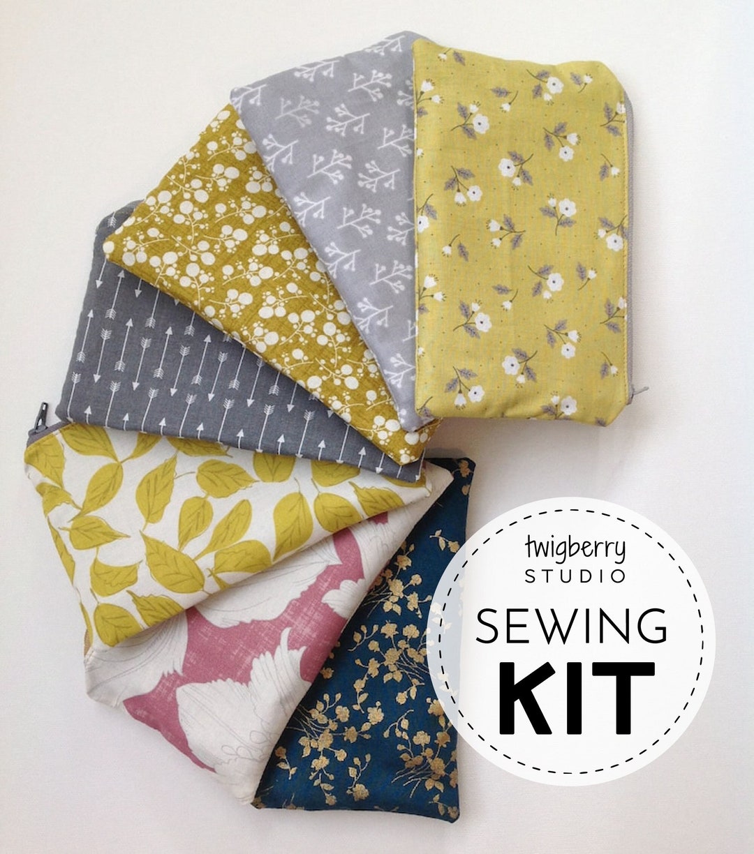 Zipper Pouch SEWING KIT, Beginner Zip Pouch Sewing Kit, Modern Sewing ...