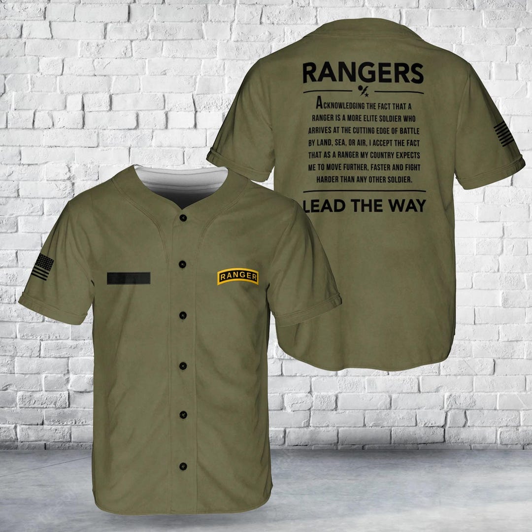 US Army Ranger Baseball Jersey – Lead the Way Military Veteran Shirt ...
