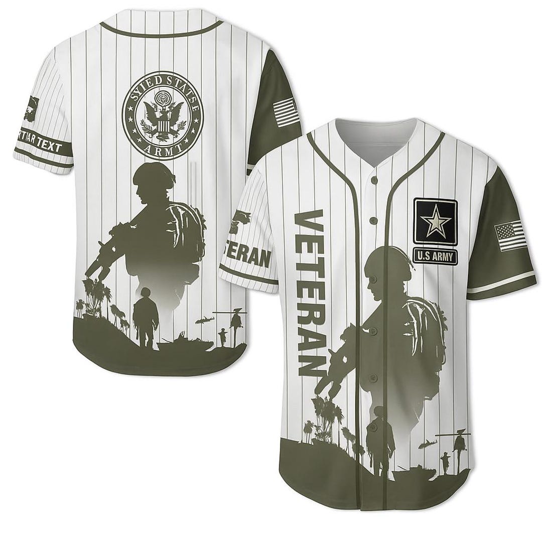 Custom U.S. Army Veteran Baseball Jersey - Personalized Military Soldier Shirt for Veterans - Etsy