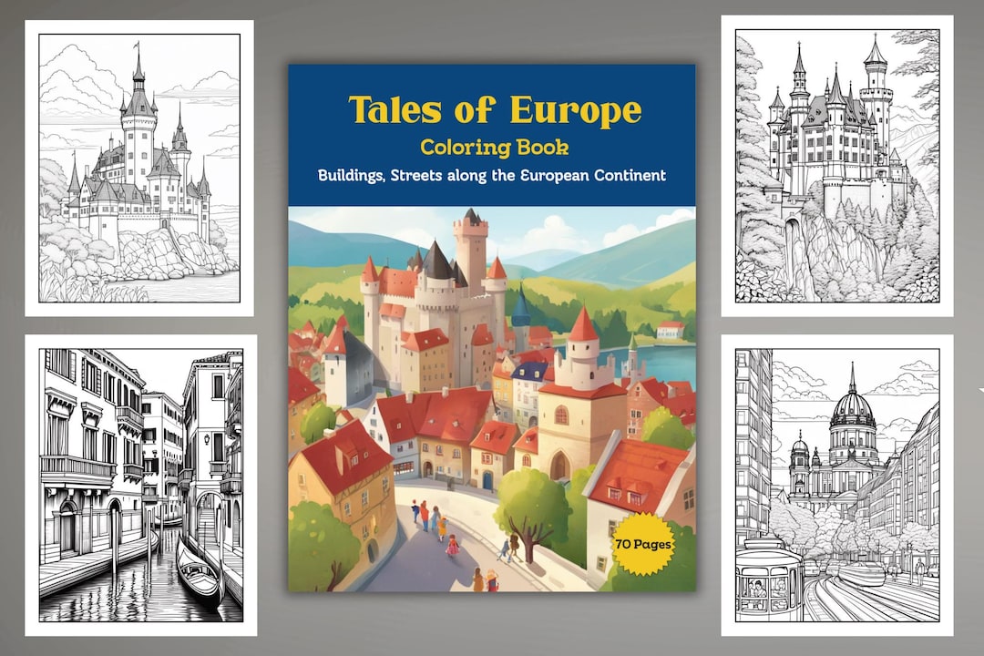 Tales of Europe Coloring Book PDF File JPEG File for Children Adults ...