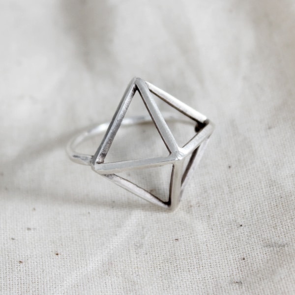 Silver Pyramid Ring - Etsy