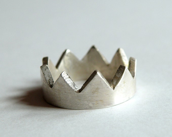 Silver Crown Ring, Handcrafted in Sterling Silver - Etsy