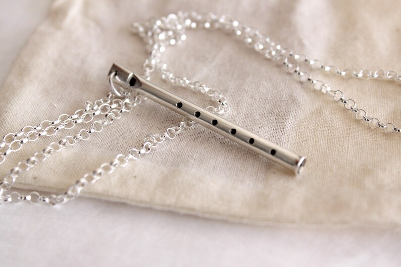 Pied Piper Flute Necklace Handmade in Sterling Silver | Etsy