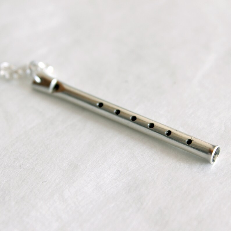 Pied Piper Flute Necklace Handmade in Sterling Silver | Etsy