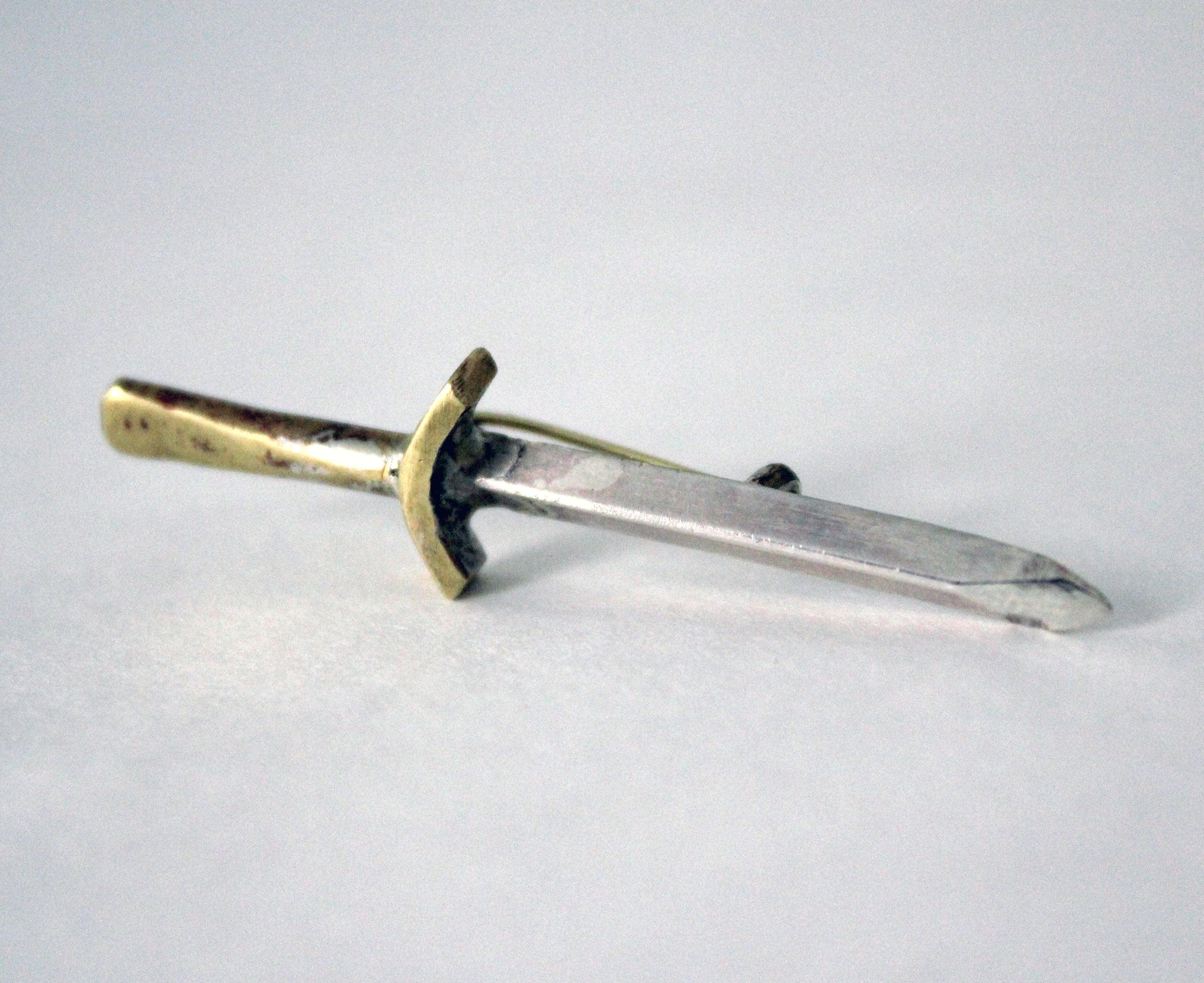 Dagger Pin handcrafted sword brooch in sterling silver and | Etsy
