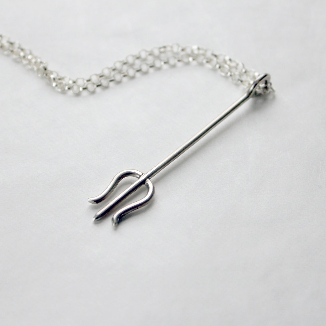 Silver Trident Necklace - Etsy