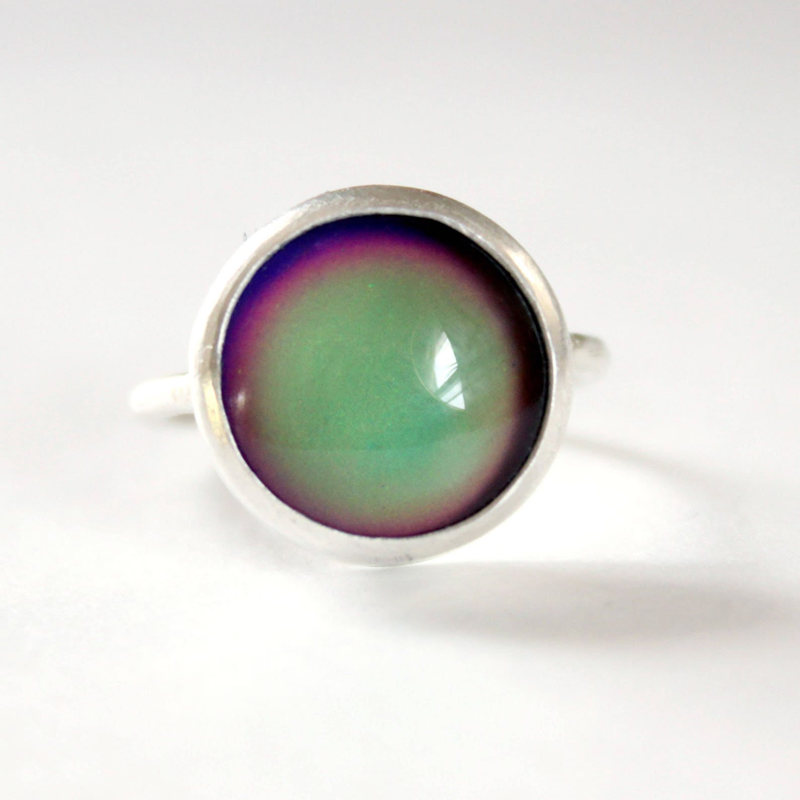 Mood Ring Color Changing Mood Stone Handmade in Sterling - Etsy
