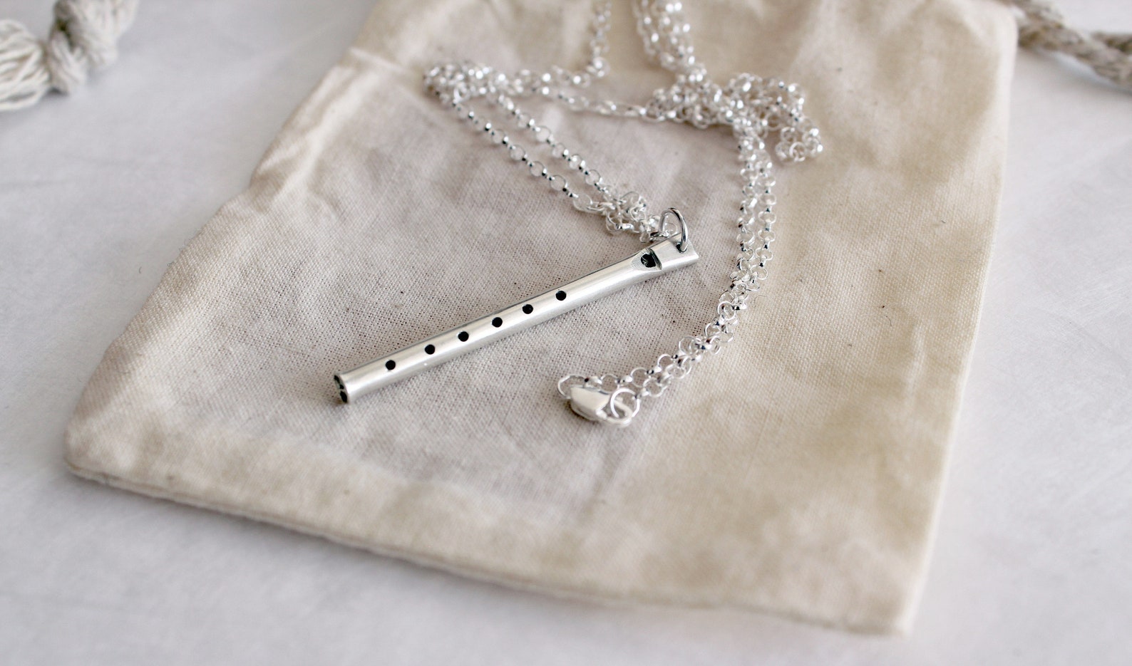 Pied Piper Flute Necklace Handmade in Sterling Silver | Etsy