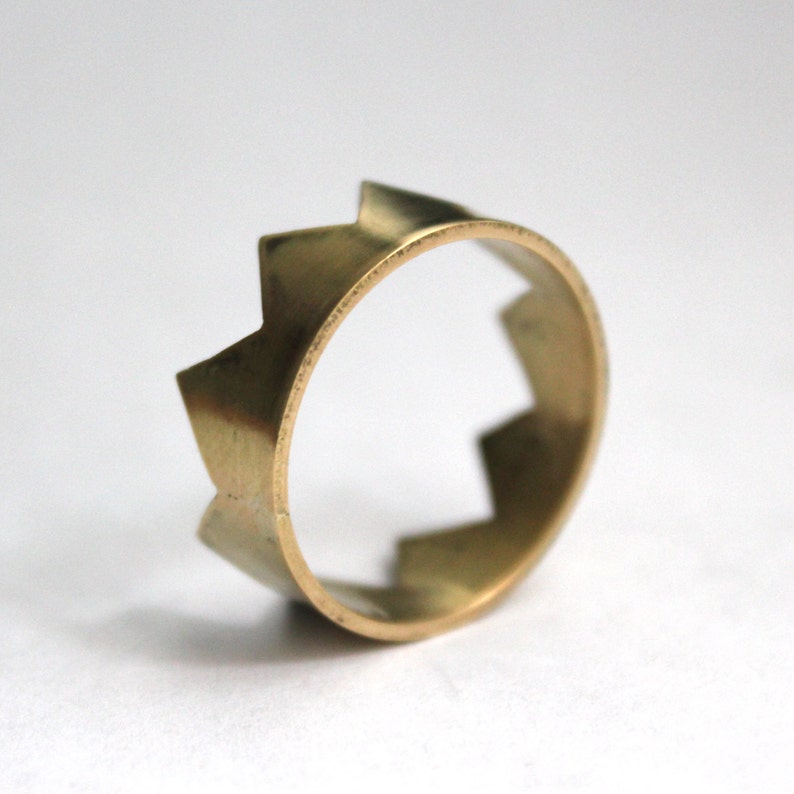 Rustic Gold Crown Ring handmade in 14K gold | Etsy