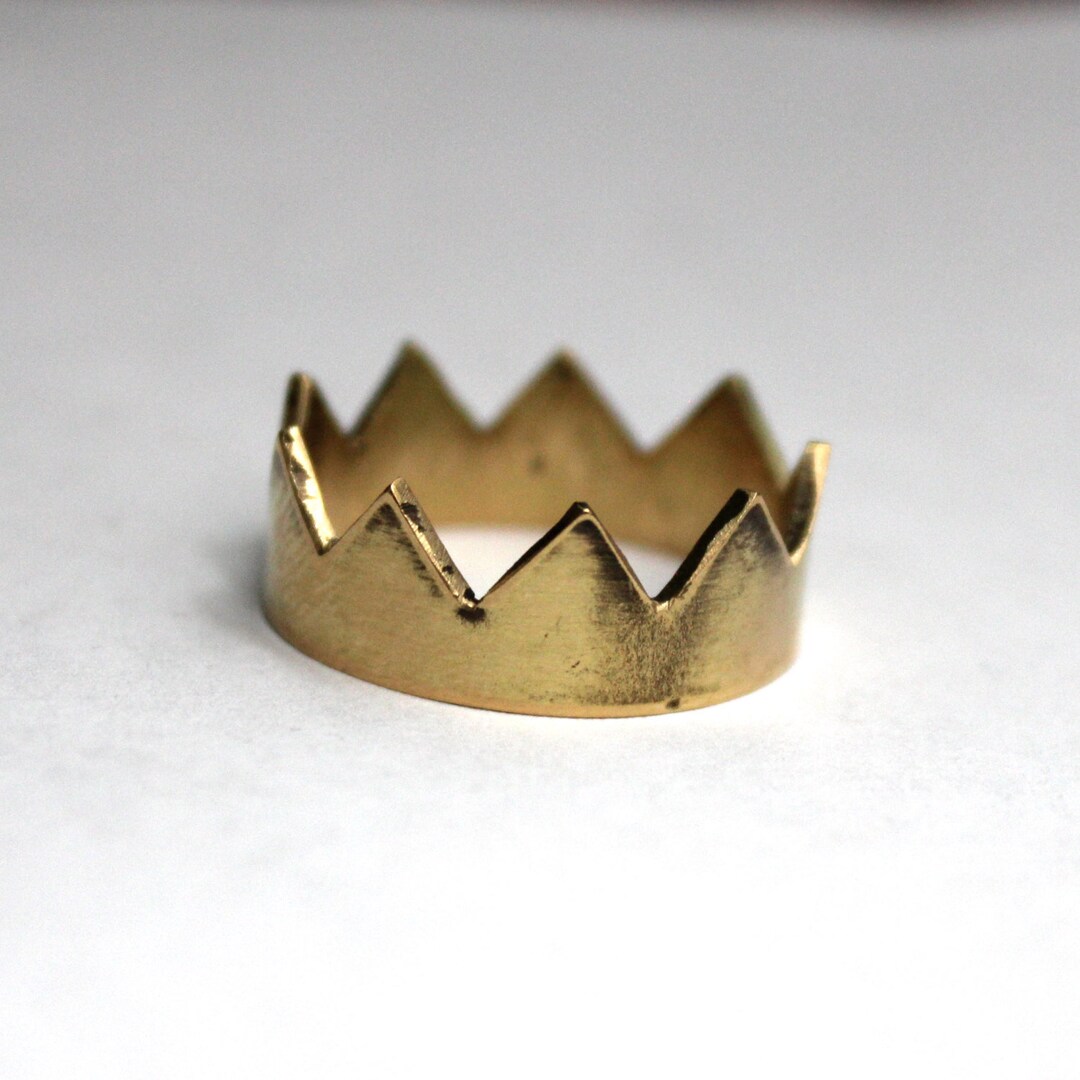 Rustic Gold Crown Ring, Handmade in 14K Gold - Etsy