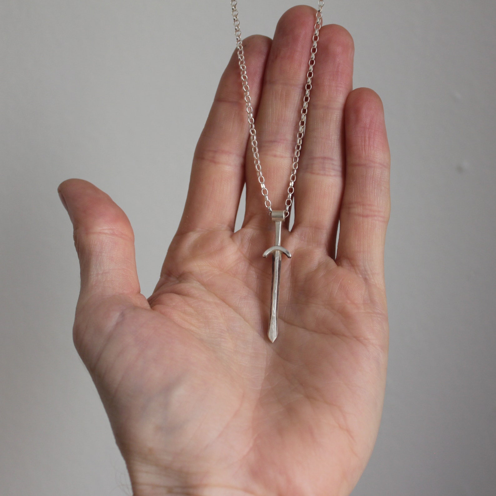 Silver Sword Necklace Handmade in Solid Sterling - Etsy
