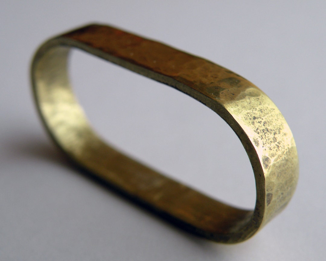Brass Double Ring Handcrafted in Hammered Brass - Etsy