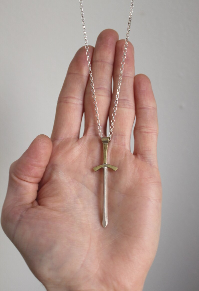 Silver Sword Necklace Handmade in Solid Sterling | Etsy