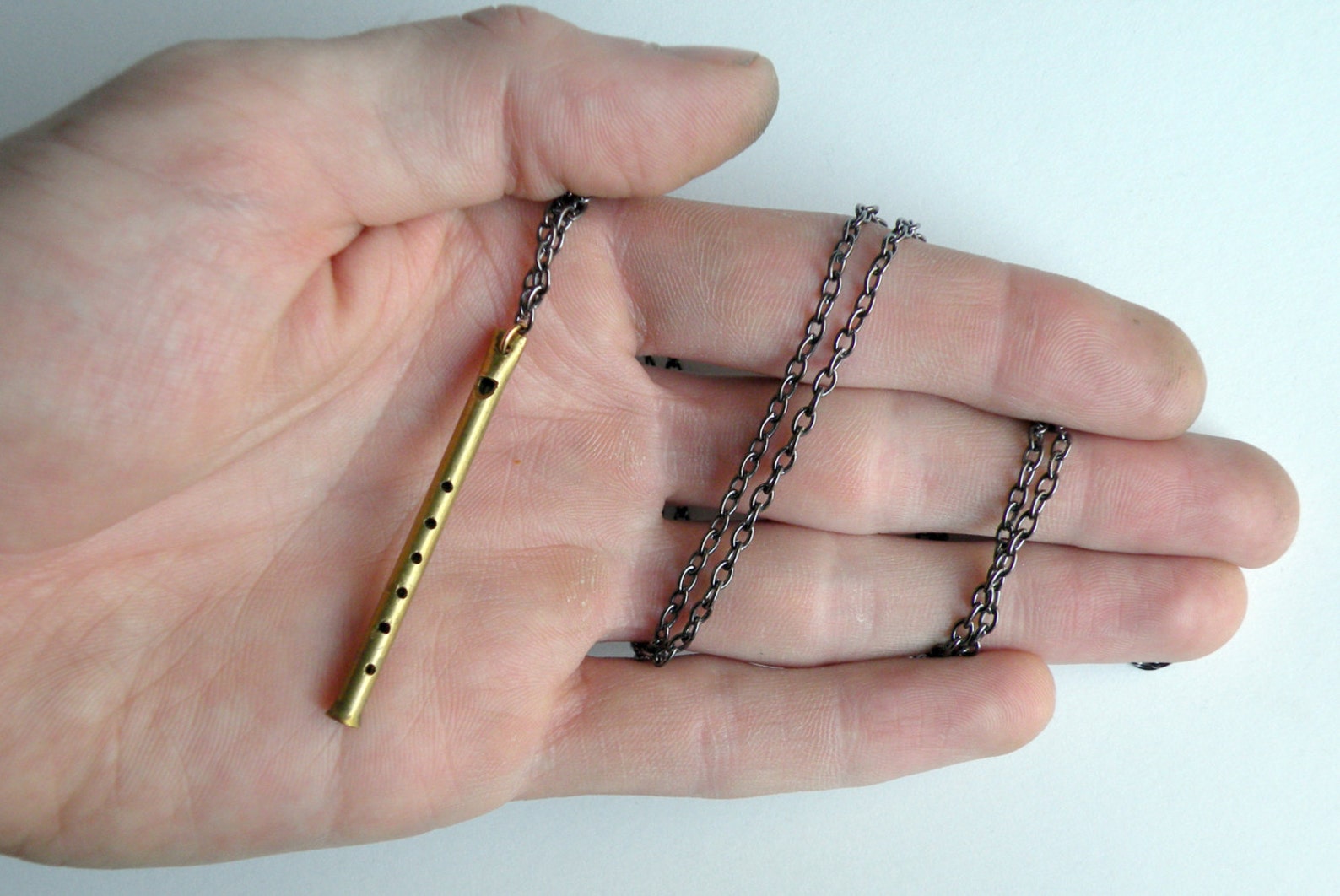 Pied Piper Flute Necklace Handmade in Brass - Etsy