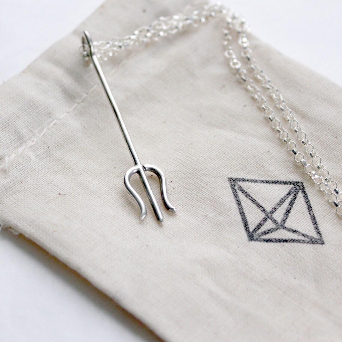 Silver Trident Necklace - Etsy