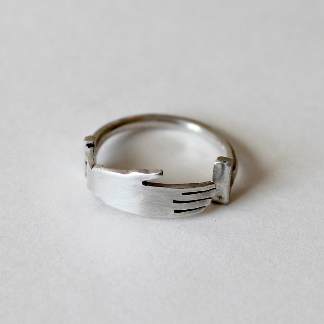 Silver Hand Ring, Hand Crafted in Sterling Silver - Etsy